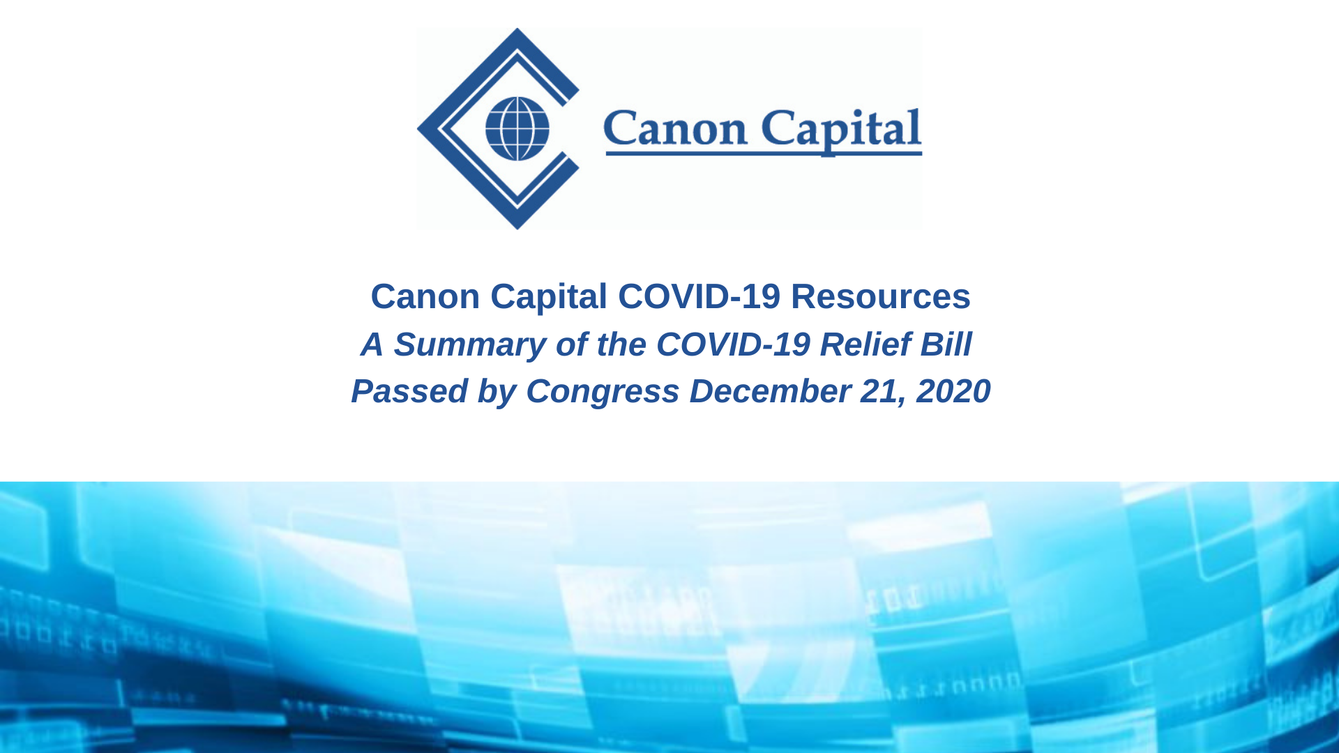 A Summary of the COVID-19 Relief Bill Passed by House and Senate Last ...