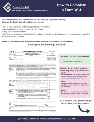 New W-4 Form for 2021 | Canon Capital Management Group, LLC