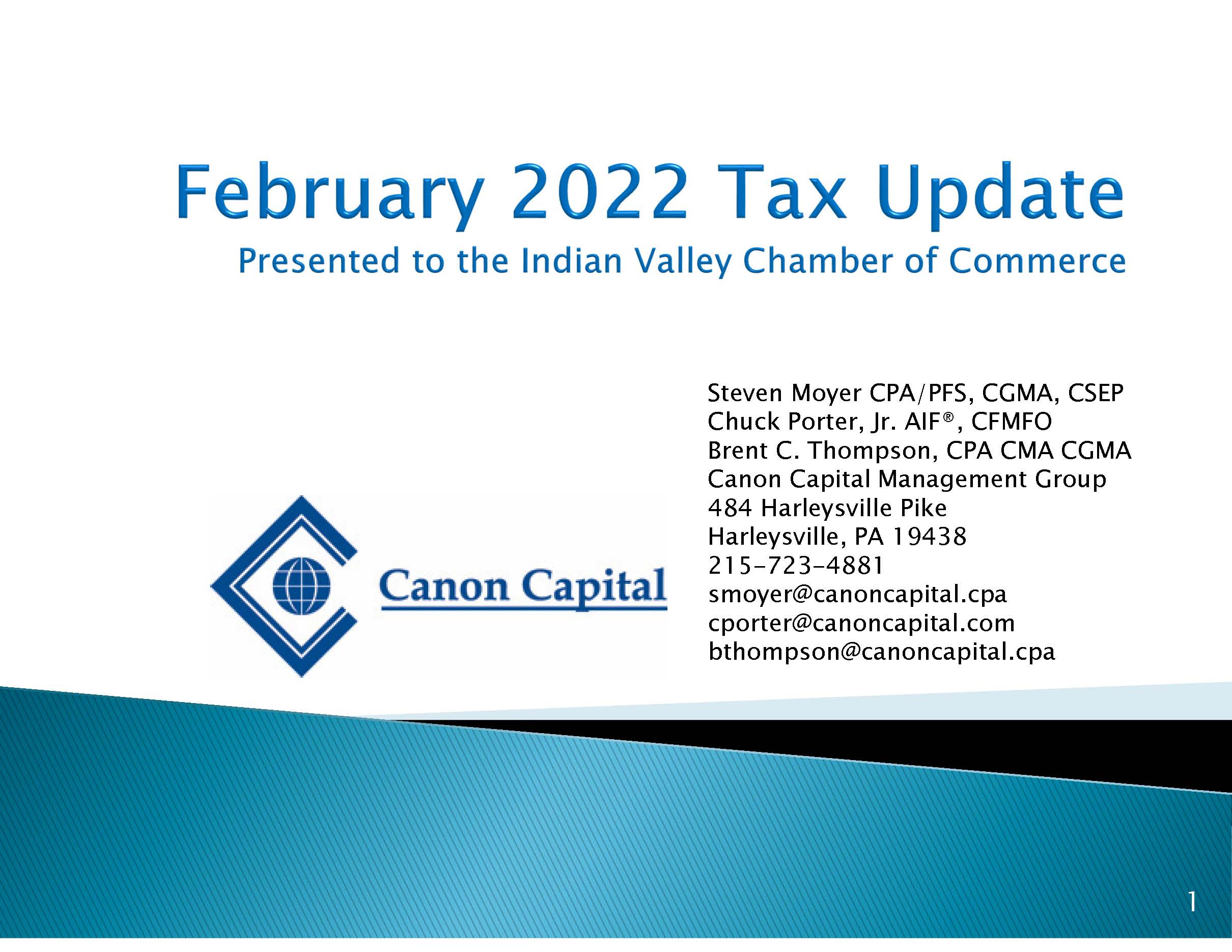 February 2022 Tax Update: Summary and Recording Now Available | Canon ...